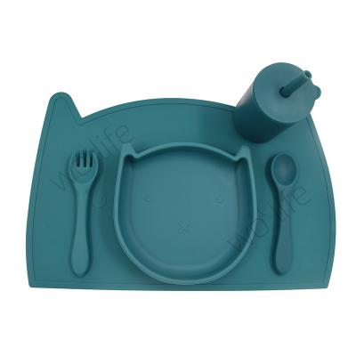 Cina Non slitti la busbana francese d'alimentazione LFGB degli insiemi del bambino libero del silicone di BPA in vendita