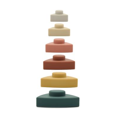 Cina L'impilamento educativo del bambino del silicone di FDA blocca il commestibile 100% libero di BPA in vendita