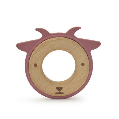 Cina legno Ring Brooklyn For Infants mettente i denti del silicone di 25cm LFGB in vendita