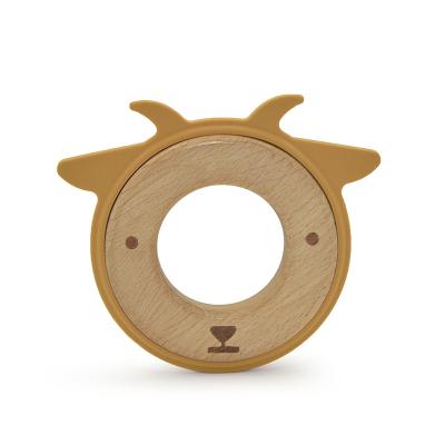 Cina legno Ring Brooklyn For Infants mettente i denti del silicone di 25cm LFGB in vendita