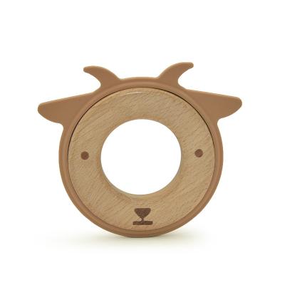 Cina legno Ring Brooklyn For Infants mettente i denti del silicone di 25cm LFGB in vendita
