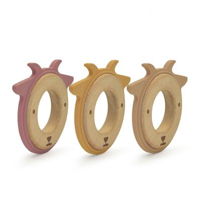 Cina legno Ring Brooklyn For Infants mettente i denti del silicone di 25cm LFGB in vendita