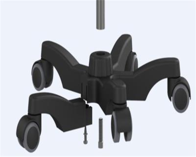 Cina Carretti medici medici, parti del dispositivo di venipunzione della base del fondo del supporto di infusione del nero IV Palo in vendita