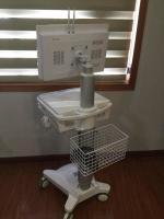 China Hospital Laptop Computer Workstation Trolley With Electrically Adjustable Height for sale