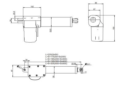China Medisch Elektrisch Lineair Actuators 24V ABS van de Motorduw 6000N Plastiek Te koop
