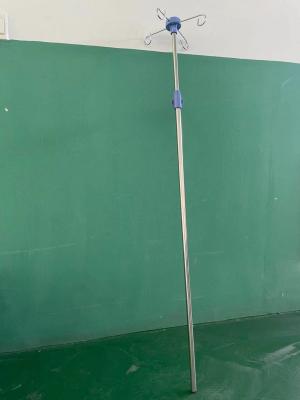 China Hospital Special Blue Infusion Stand Mobile With 4 Hooks for sale