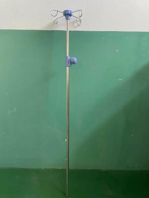 China Hospital Special Blue Infusion Stand Mobile With 4 Hooks for sale