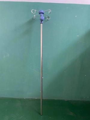 China Hospital Special Blue Infusion Stand Mobile With 4 Hooks for sale