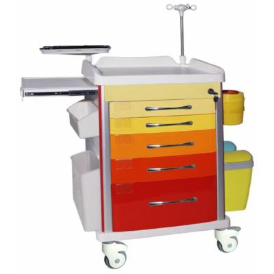 Cina Materiale d'acciaio di alluminio d'erogazione rosso dell'ABS del carretto di anestesia in vendita