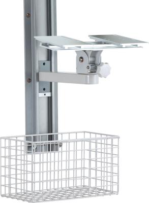 China White medical monitor trolley arm with 4 inch universal casters for sale