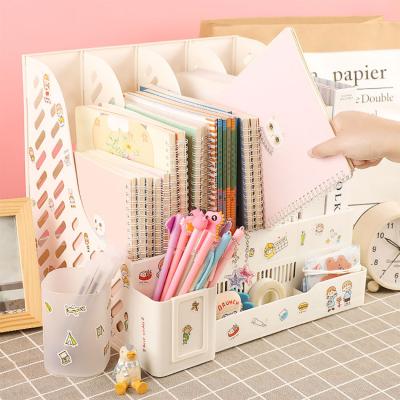 Cina Small Simplicity Stationery Storage Magazine Fresh Creative Plastic File Holder Multi Color Folder Holder in vendita