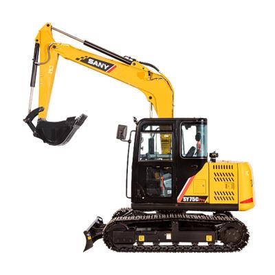China Radius máximo de escavação 6240 SANY SY75C Pro 7tons Excavadora hidráulica usada pequena à venda