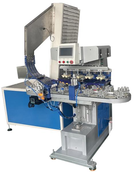 Quality Fully Automatic Four Color Bottle Cap Pad Printing Machine 50HZ / 60HZ for sale
