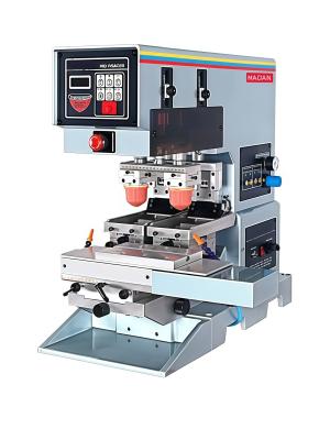 China Dual Color Direct Push Semi Automatic Pad Printing Machine Oil Basin Supply System for sale