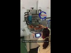 semi automatic rotary flatbed screen printing machine with plc controlled automatic feeding