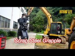 NM400 Wear Resistant Steel Hydraulic Grab Scrap Metal Grapple 360 Degree Rotating
