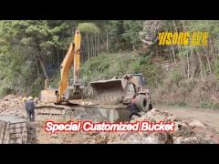 Forestry Work Excavator Attachment The Thumb Bucket Grapple 1.1m3