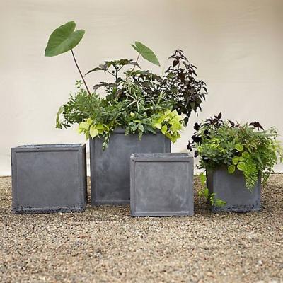 Chine Pots d'argile de fibre, pots extérieurs, crème des pots DS09 //de jardin, gris-foncé, gris-clair, à vendre