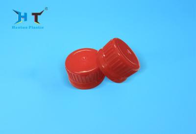 China PE 38mm Size Plastic Red Color Screw Anti-Theft Cap For Bottle With Ribbed for sale