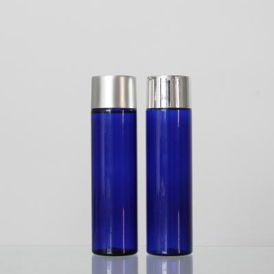 Cina Bottiglia cosmetica di cura di pelle di colore di immaginazione di plastica blu rotonda dell'ANIMALE DOMESTICO 150ml in vendita