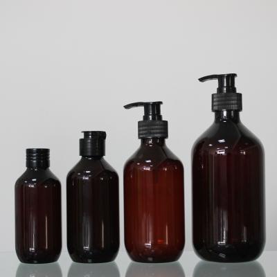 China Amberkleur om Plastic de Flessencontainers van 150/200/300/500ml voor Schoonheidsmiddel Te koop