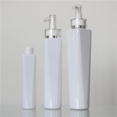 China Luxury White PET Cosmetic Bottle , Cosmetic Pump Bottles 120ml 300ml 400ml for sale