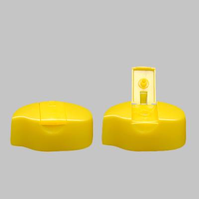 China O tamanho instantâneo plástico PP do pescoço da garrafa 18mm do champô do amarelo 200ml lança tampas superiores do tampão à venda
