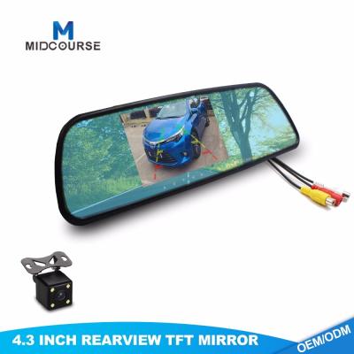 Cina Macchina fotografica di inverso dell'automobile di visione notturna 12V/24V con il monitor a 4,3 pollici dello specchio per tutta l'automobile in vendita