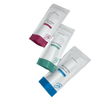 China Biodegradable Aluminum Foil Skin Care Pouches Face Cream Packaging Bags Cosmetic Cream Sachet for sale
