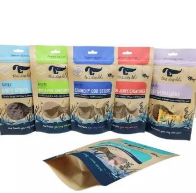 China Custom Printing Resealable Kraft Paper food grade bags for food packaging with window for sale