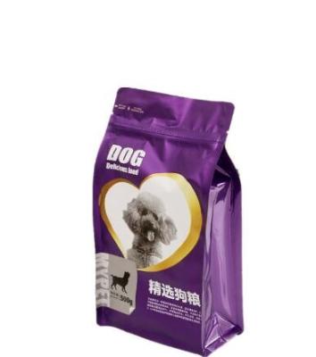 China High Quality Custom Printed Laminated Flat Bottom Dog Pet Food Packaging Bag With Resealable Zipper for sale