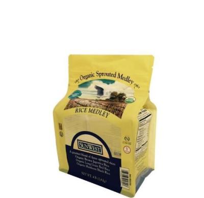 Aluminum Foil Resealable  Bottom Pouch Food Packaging With k