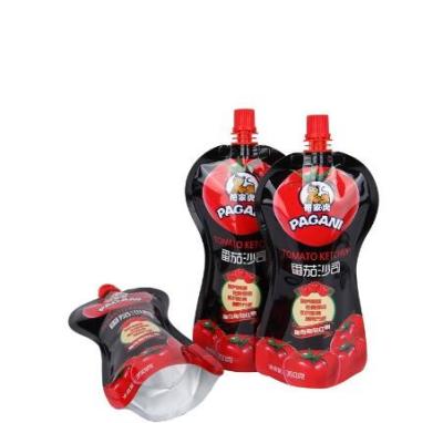Condiment Packaging Custom Printing Spout Doypack Bag Standing Pouch Pack For Tomato Sauce With Nozzle
