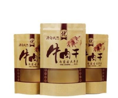 China Top Quality Eco-friendly Recyclable Food Grade brown kraft paper bag With Window For Snack Packaging for sale