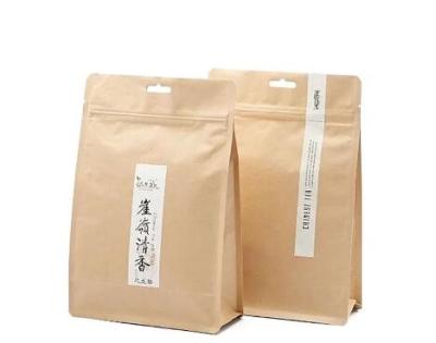 China Customized kraft paper resealable food packaging bags with k for sale