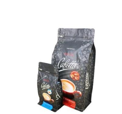 China Recyclable Aluminum Foil  Zipper seal coffee food packaging bags with white logo printed for sale