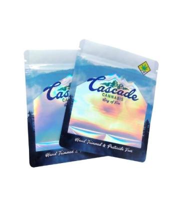 China Customized Printing Plastic holographic laser film foil zip lock bags for Sponge/Brush Packing for sale
