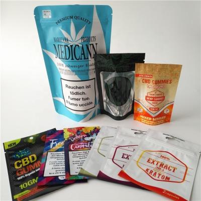 China OEM smell proof k aluminum foil cbd gummy bear weed bud seeds packaging pouch/custom printed mylar bags for sale
