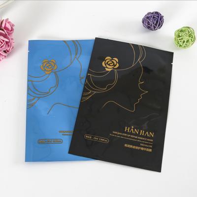 China Customized Aluminium Foil Vacuum-Sealed Laminated 3-Side Seal Make-up Mask Packaging Bag for sale