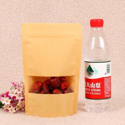 China Food Packaging  Stand up Bag Kraft Brown Paper Zipper bags with Window for sale