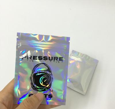 custom hot stamp print foil child proof holographic mylar bag smell proof for cosmetics