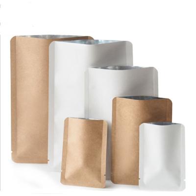 China Heat seal vacuum open top kraft paper mylar aluminium foil packing pouch for sale