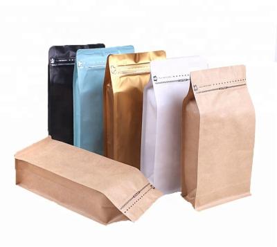 China Eco-frendly resealable 8oz 16oz 32oz aluminum foil flat bottom food packaging zipper spot coffee bean bag with Valve for sale