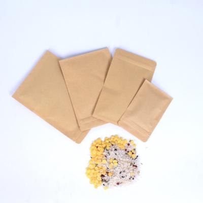 China Resealable Snack Package Kraft Paper Zipper Bag with Custom Printing for sale