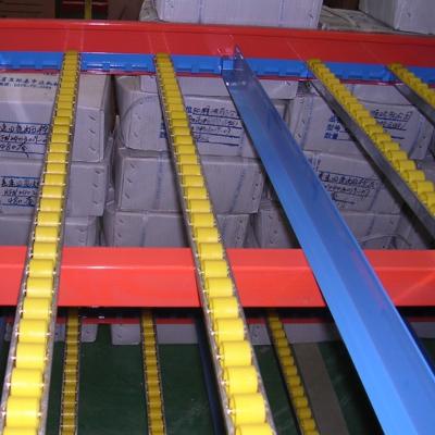 China Yellow / Blue Carton Flow Rack Warehouse Gravity Flow Roller Rack Systems for sale
