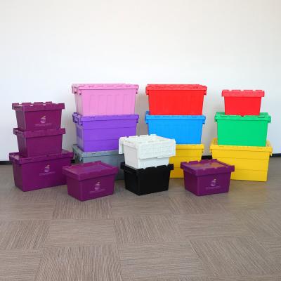 China Inclined Insert Plastic Stackable Storage Bins Lid for Supermarket Food Cold Chain Turnover Box for sale