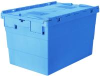 Quality Attached Lid Plastic Stacking Storage Bins Nestable for Logistic Packaging for sale