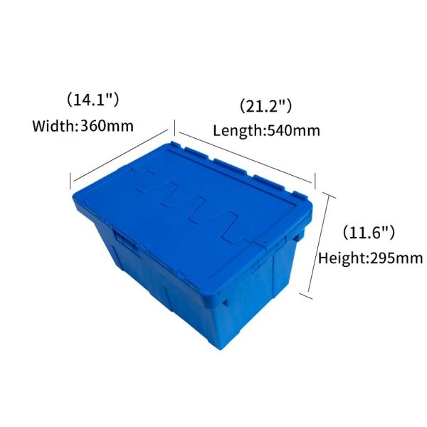 Quality Transport Storage Lid Solid Plastic Crate Box Nestable For Water Feature for sale