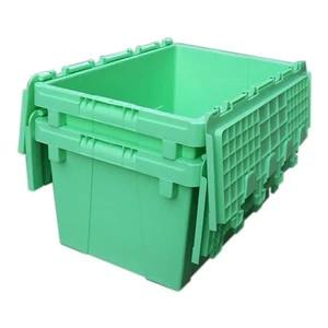 China Transport Storage Lid Solid Plastic Crate Box Nestable For Water Feature for sale