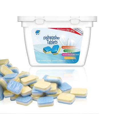 China Solid Automatic Detergent Dishwasher Tablet for Cleaning and Effervescent Formula for sale
